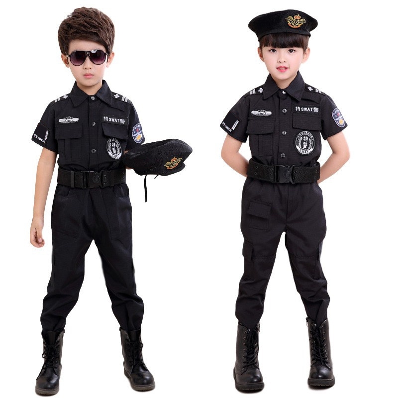Kostum Polis Budak Police Costumes Cosplay Kids Army Police Uniform ...
