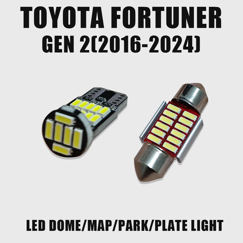 FOR Toyota Fortuner LED Interior Light Dome Map License Plate Trunk ...