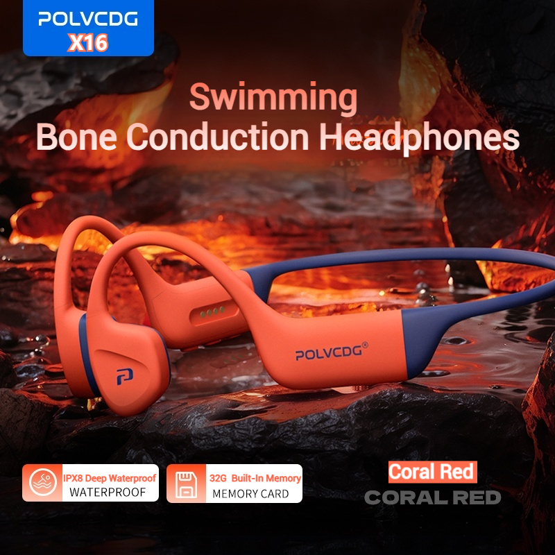 Polvcdg-X16 IPX8 Waterproof Bone Conduction Swimming Headset Liquid ...