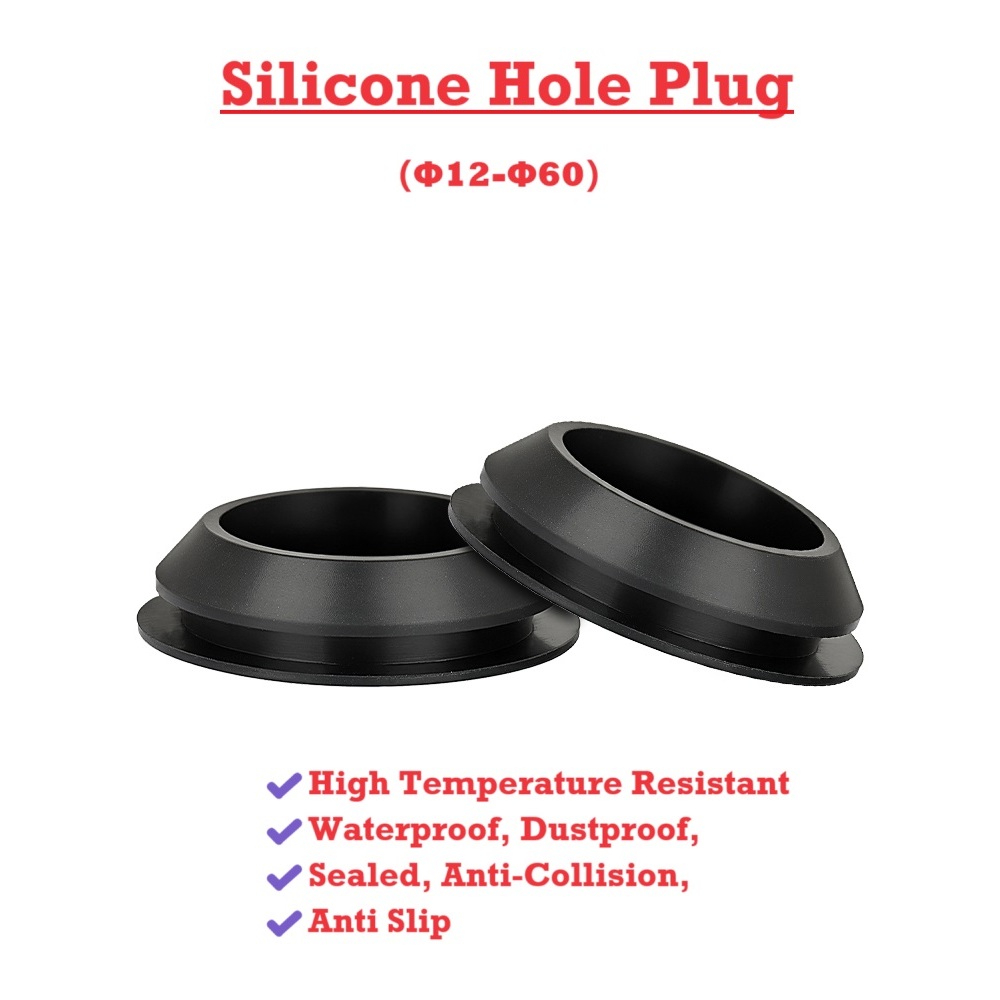 Silicone Hole Plug Slot style Black High Temperature Resistant Rubber ...