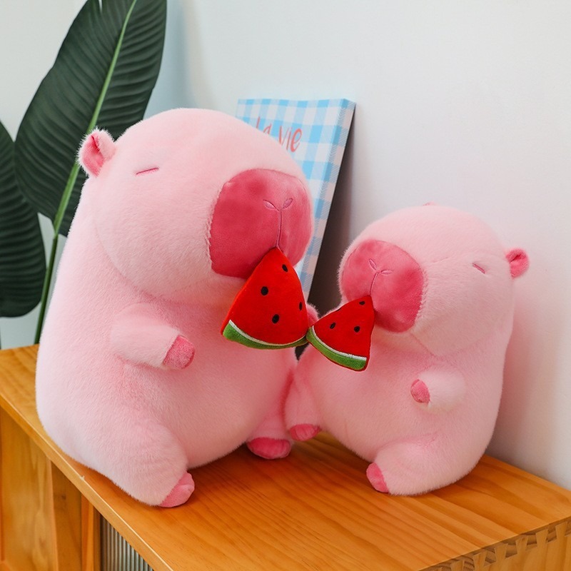 Cute pink watermelon capybara luxury capybara toy doll animal simulator ...