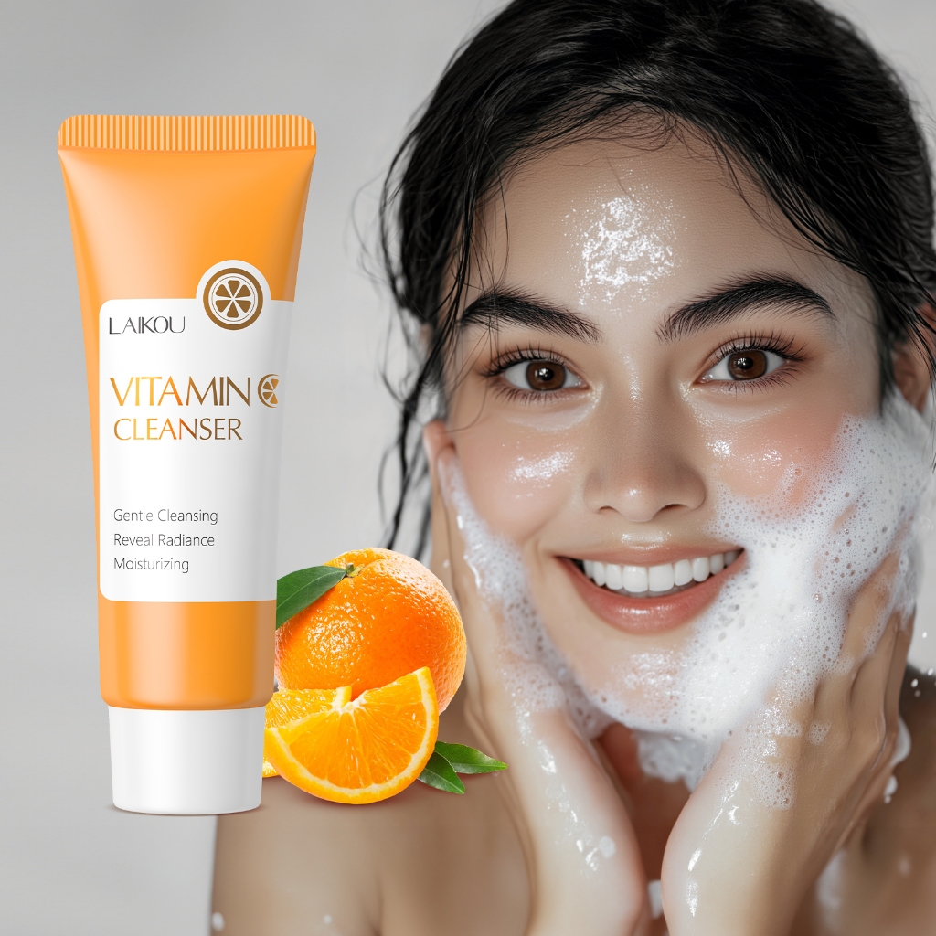 LAIKOU Vitamin C Cleanser Brighten Skin Tone Gentle Cleansing Face Wash ...