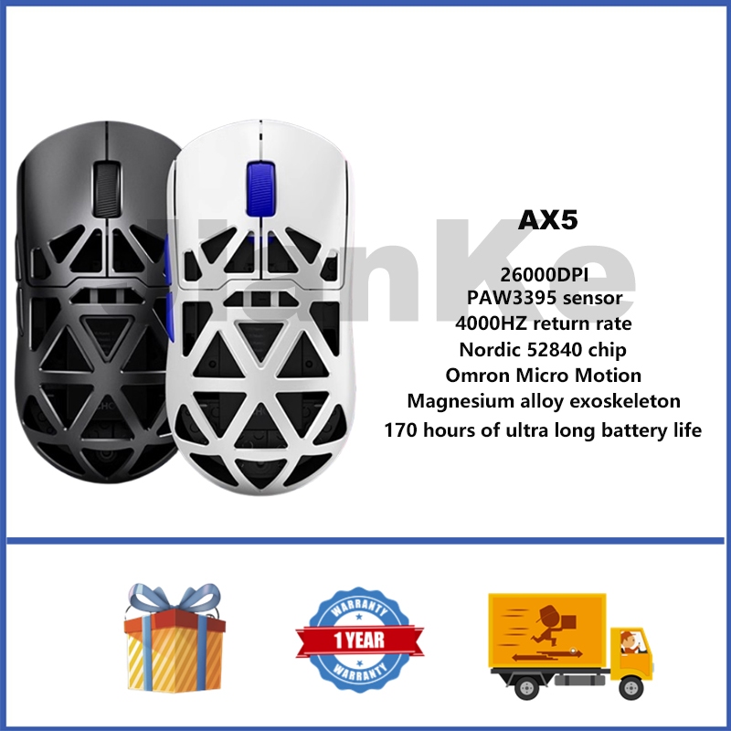MCHOSE AX5 Wireless Mouse PAW3395 26000DPI Lightweight Three Mode ...