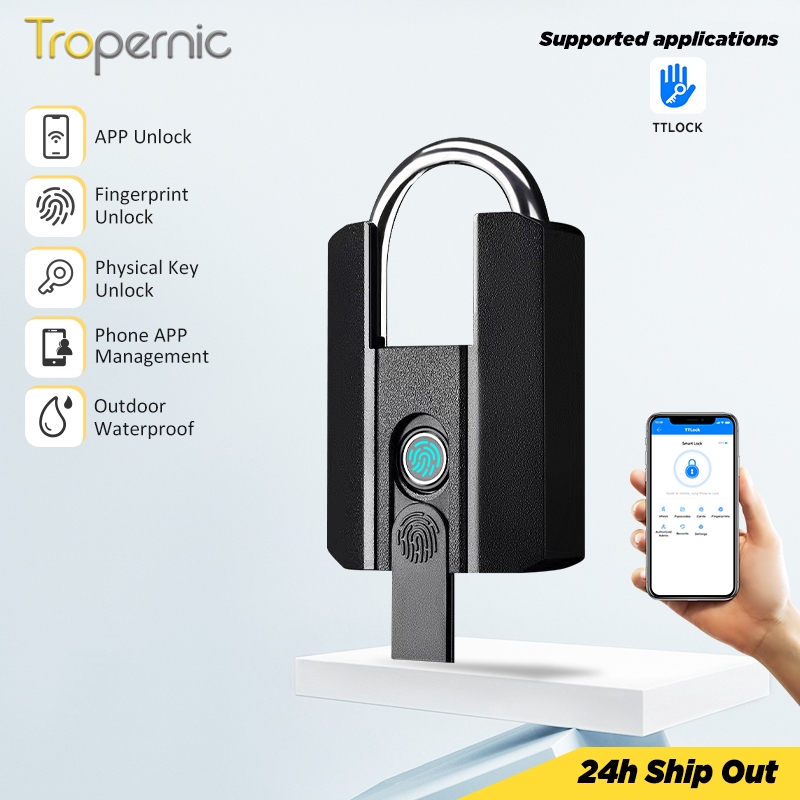 TTLOCK Smart Padlocks IP67 Waterproof Fingerprint Padlock Bluetooth ...