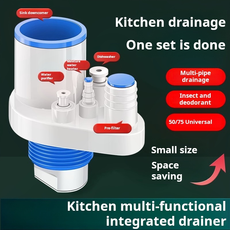 Kitchen sewage pipe anti backflow odor device, three-way check valve ...