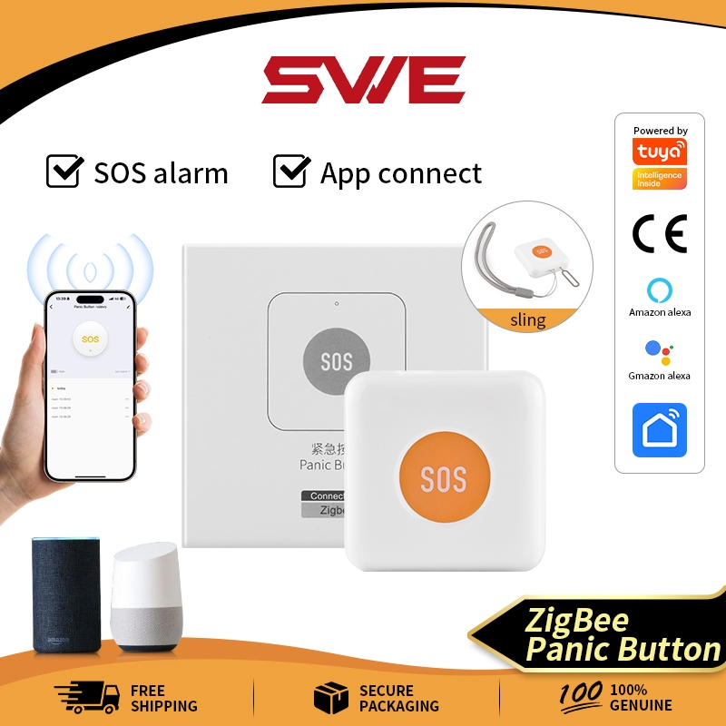 SWE Panic Button,TUYA SMART WORLD WiFi Elderly Alert SOS Emergency Call ...