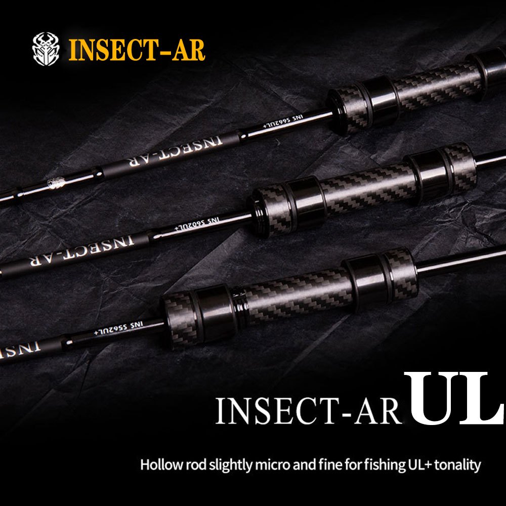 INSECT-BLACK Fast Action UL Fishing Rod 1.5m/1.68m/1.8m/1.98m Full ...