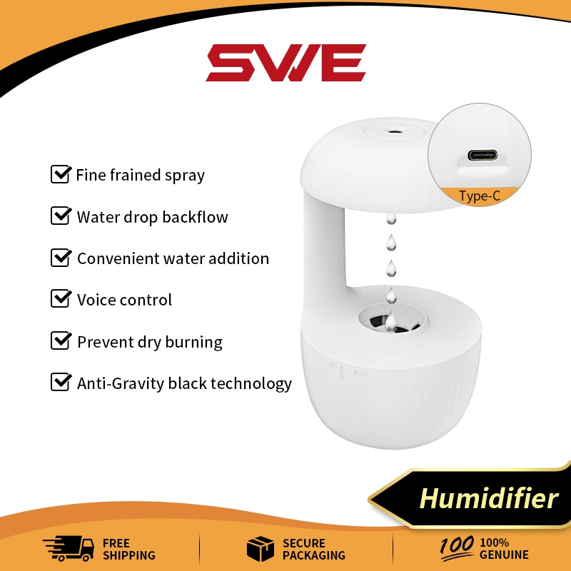 SWE Humidifiers for Bedroom, Anti Gravity Humidifier, Water Drop ...