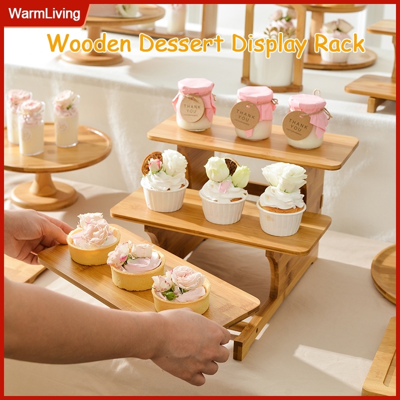 Multi-layer Wooden Dessert Display Rack Party Snacks Fruit Tray Cake ...