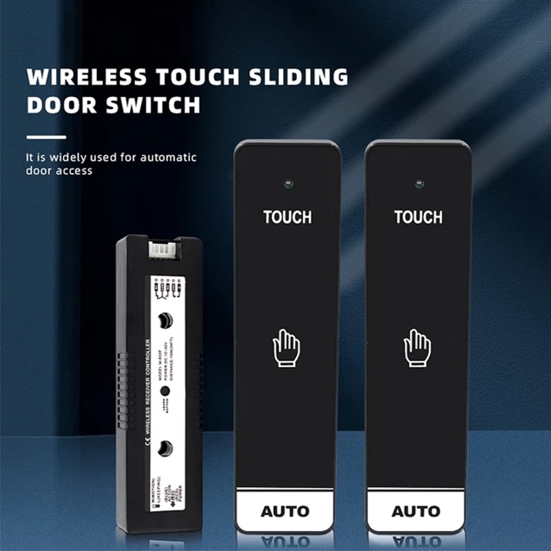 Wireless 2.4G Exit Button Switch NO/NC/COM Auto Door System Push Exit Release Button Switch For ...