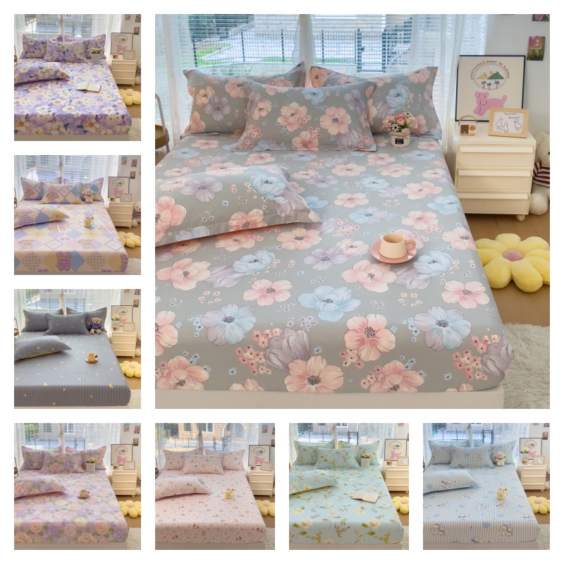 【New Arrival】1pc 100%Cotton Bed Sheet Flower Printed INS Style Cotton ...