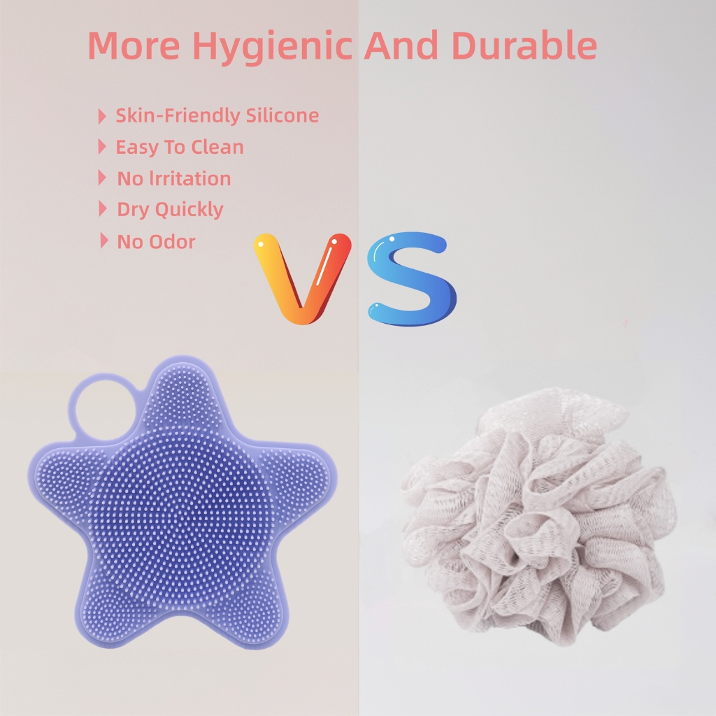 Silicone Body Scrubber with Loop, Exfoliating Body Scrubber for Use in ...