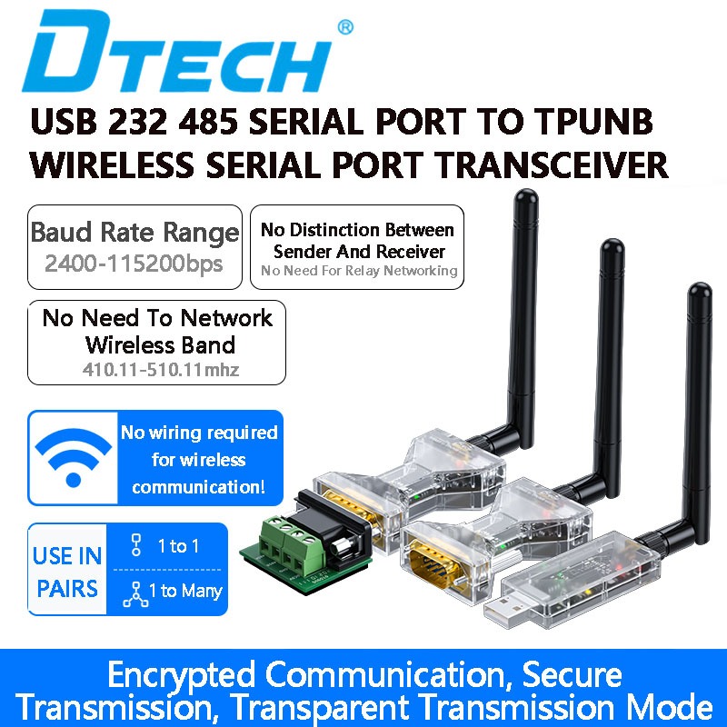 Dtech LoRa Module 433mhz Serial Port Data Transmission Station RS485 ...
