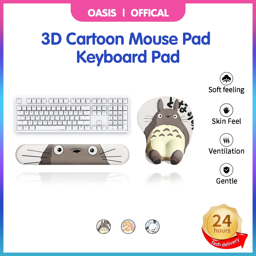 Cartoon Mouse Pad & Keyboard Wrist Rest Pad Guard Pad Rubber Wrist ...