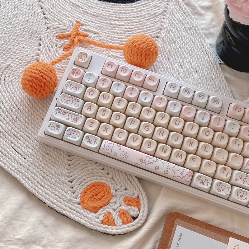【Keycap Only】Pudding Cat Keycap 131 Keys MOA Profile PBT Sublimation ...