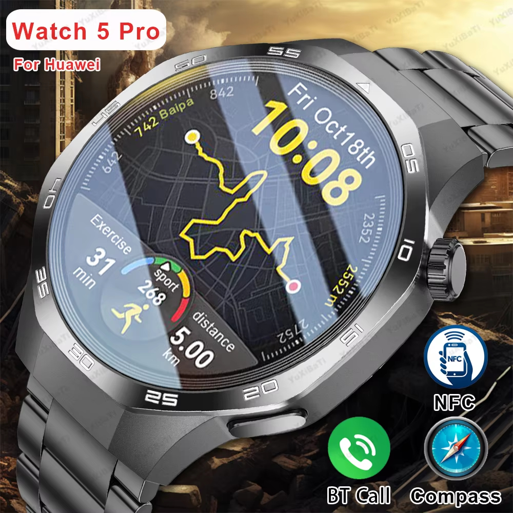 GT5 Pro Max Smartwatch Men's 360 * 360 AMOLED Screen GPS NFC heart rate ...