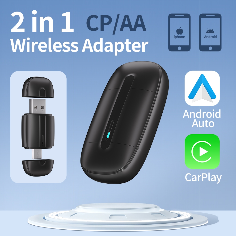 New Wireless CarPlay&Android Auto 2in1 Wireless Adapter Smart USB ...
