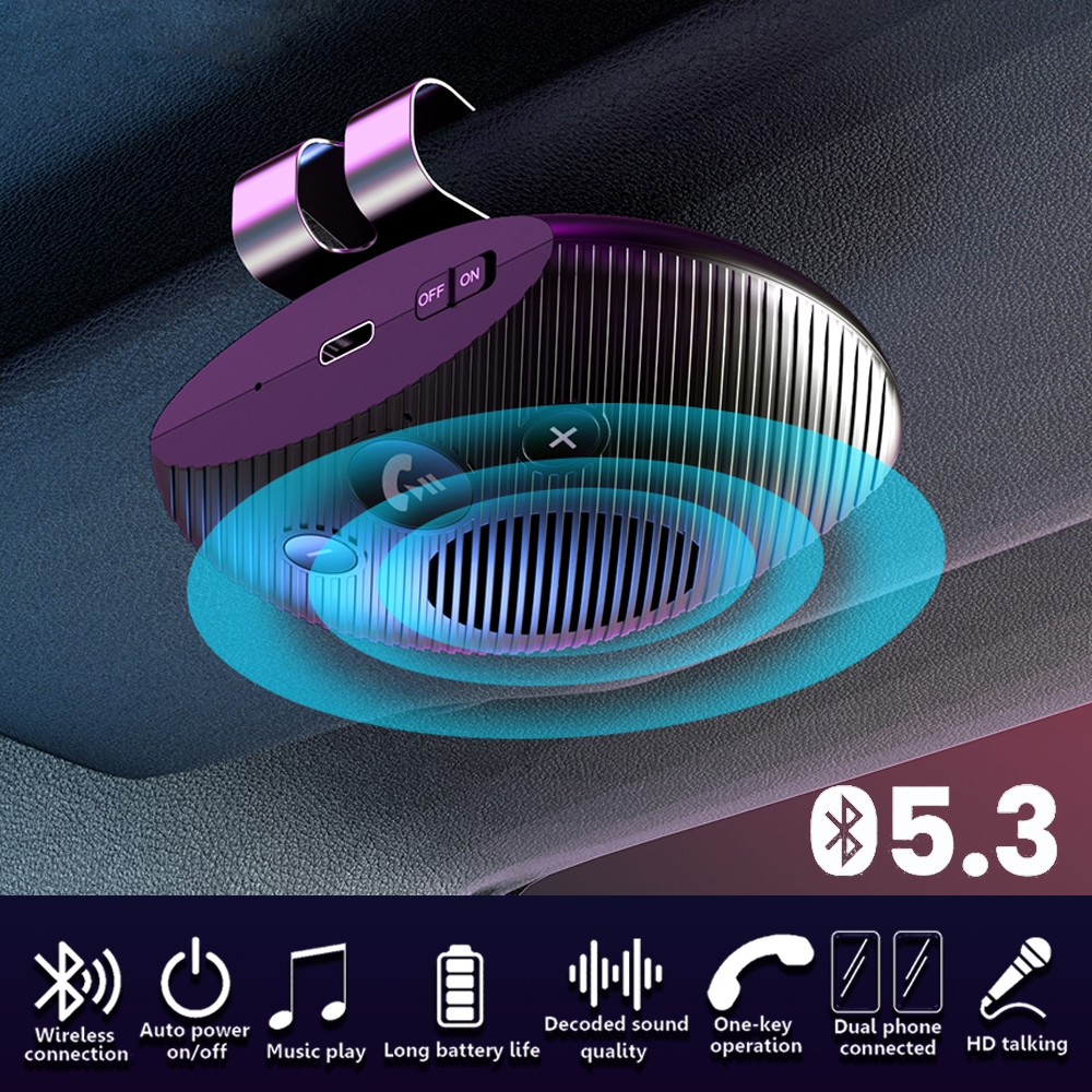 Car Bluetooth V5.3 Speaker Handsfree HIFI Wireless Audio Receiver MP3 ...