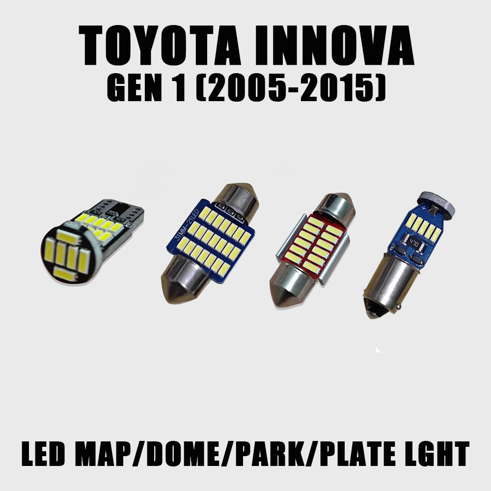 For Toyota Innova LED Map Dome Light Trunk Plate Bulb Cabin Interior ...