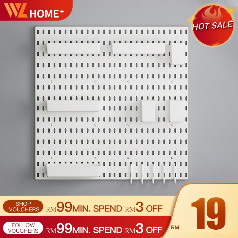 Pegboard Organizer Perforated Display Board Display Rack Wall Shelf ...