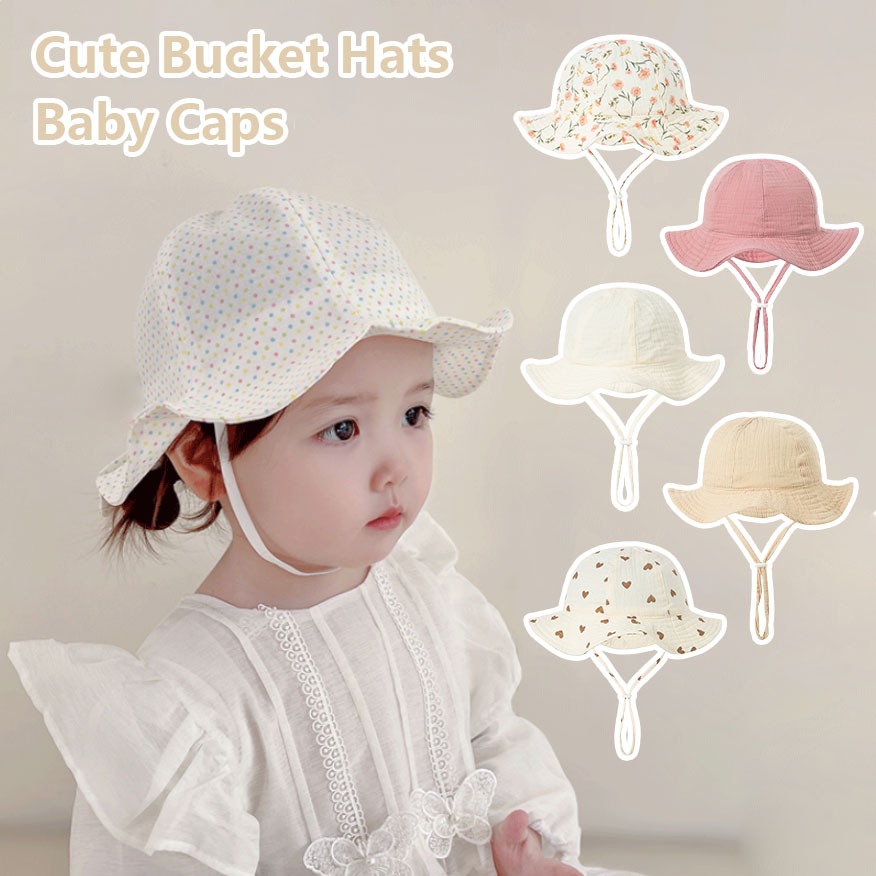 Kids Sun Hats Baby Summer Bucket Cap Infant Wide Brim Fisherman Hat ...