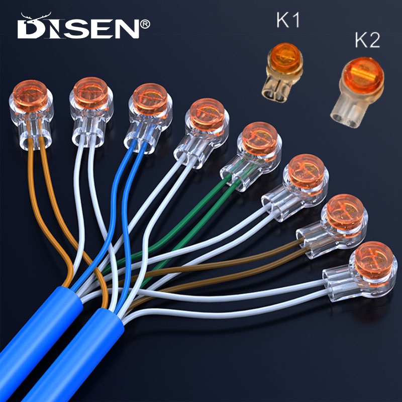 K1 K2 Wire Splice Connector Waterproof Wire Button Connector Clear ...