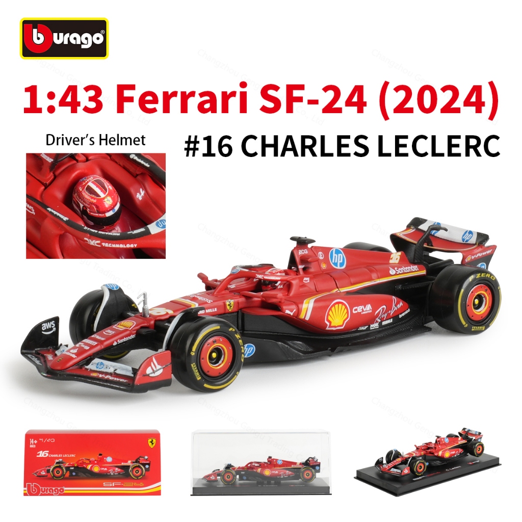 Bburago 1:43 2024 Ferrari SF24 F1 Formula Car Die Cast Vehicles Collectible Model Racing Toys ...
