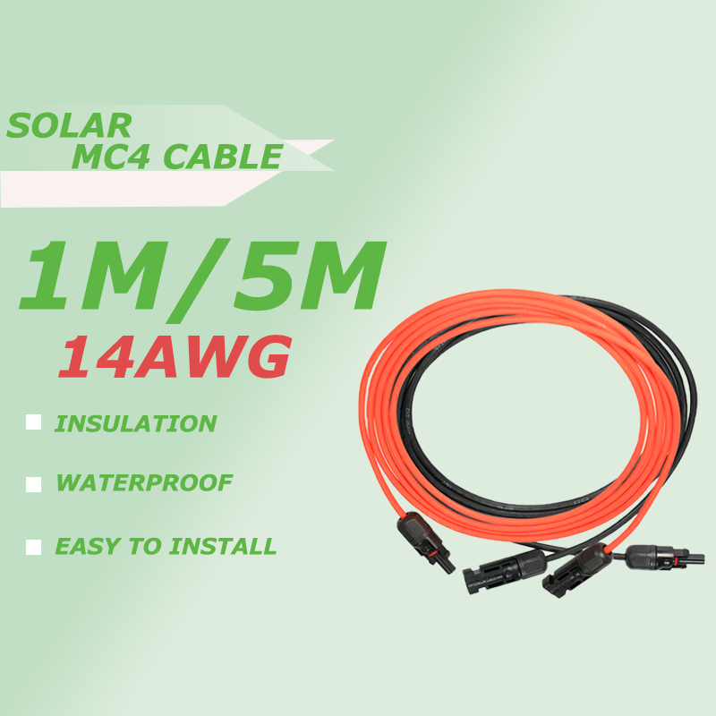 【A Pair】1M/5M MC4 Cable 14AWG 2.5mm Solar panel Extension Cable ...