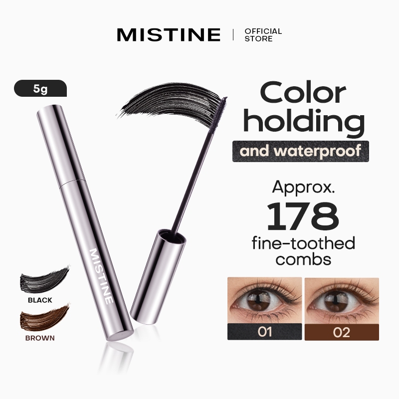 MISTINE Iron Strong Mascara Waterproof and Smudge Proof Stainless Steel Mascara Waterproof 5g ...
