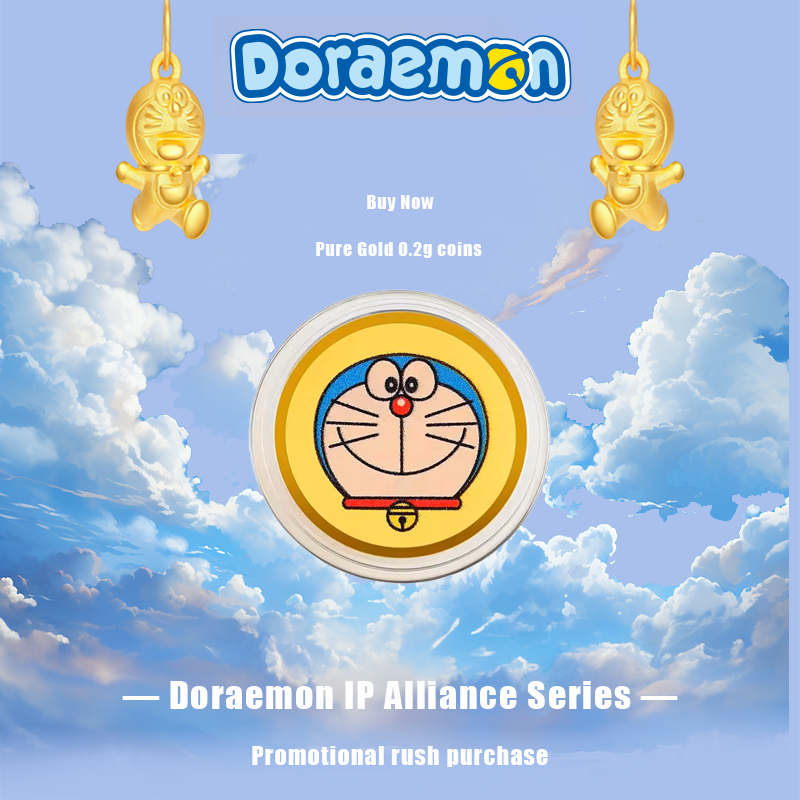 【CHOW Goldsmith】Doraemon Gold Coin Red Packets (0.2g) 999/24K Pure Gold Coin—Type A | Shopee ...