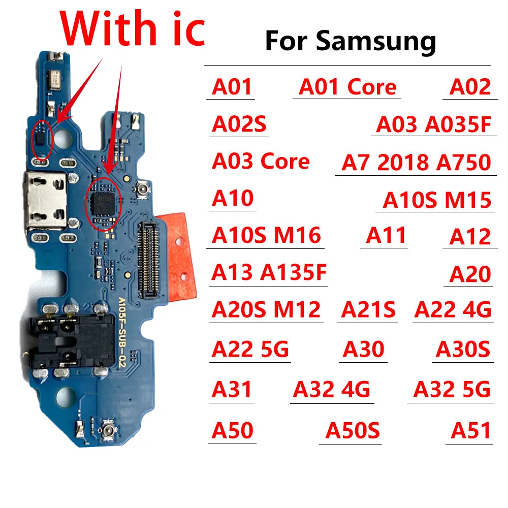 With ic USB Charging Board For Galaxy A01 Core A01 A02 A02S A03 AO35F ...