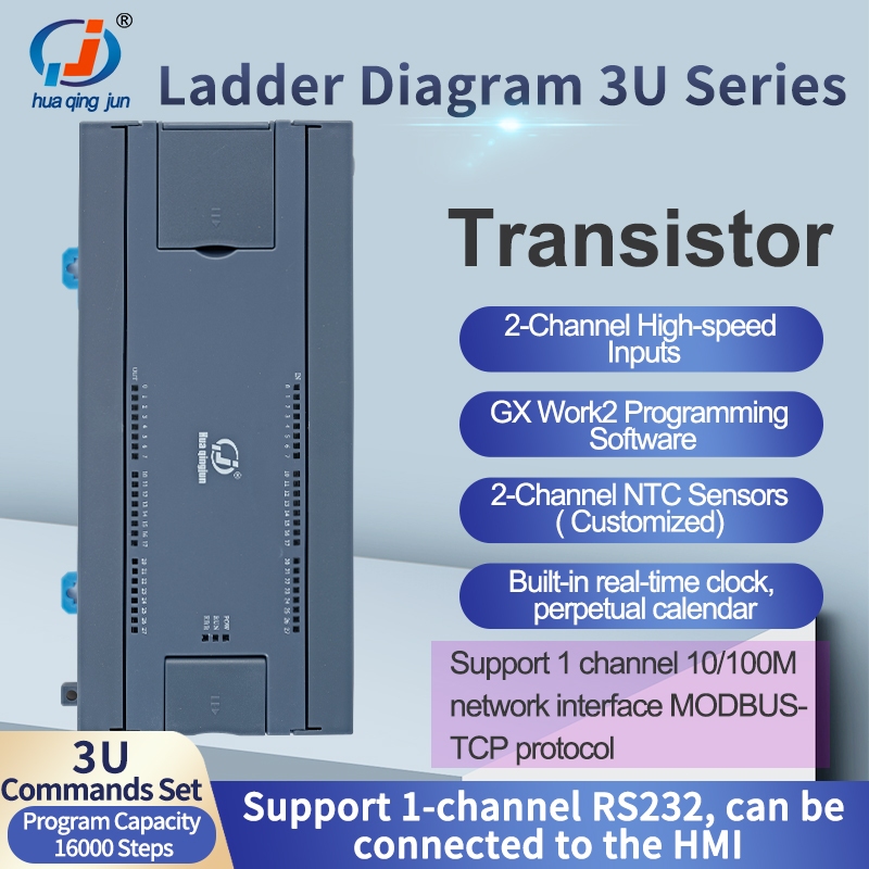 24 input 24 Transistor Output PLC 2AI 2AO 8 Pulse RS485 RS232 Ethernet ...