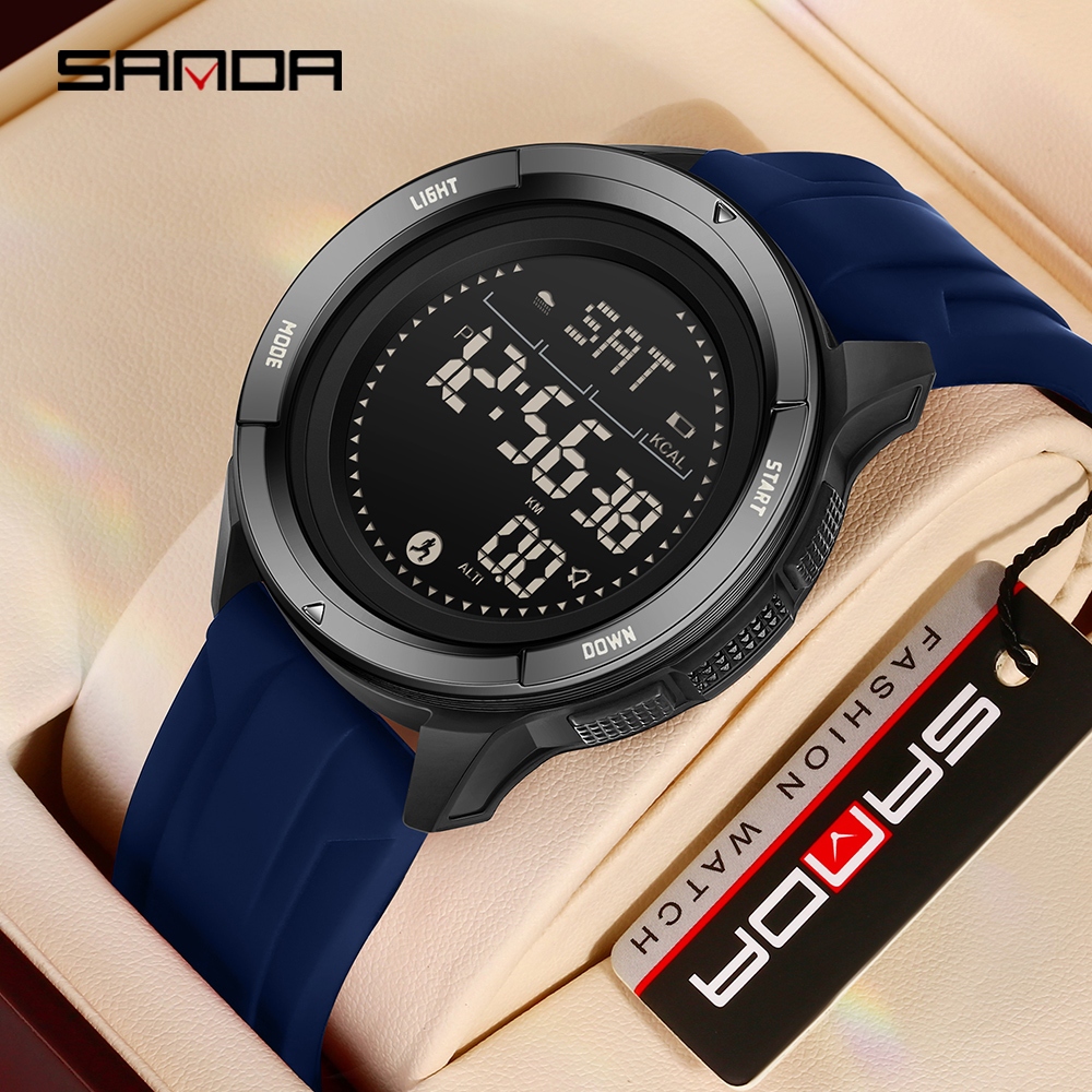 SANDA 2197 Watch for Men Sports Pedometer Calories Waterproof LED ...