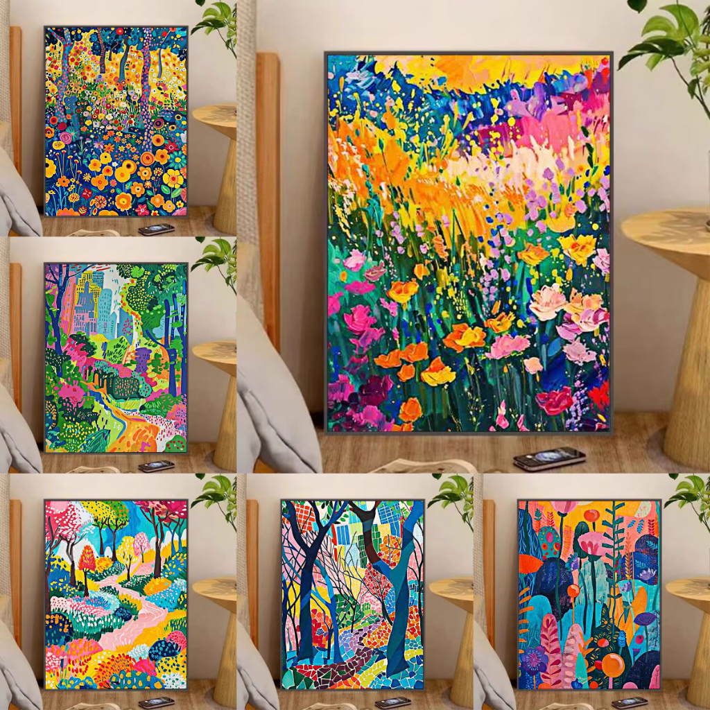 【ORFON】40×50cm canvas painting/paint by number/Brilliant Garden/diy painting/living room ...