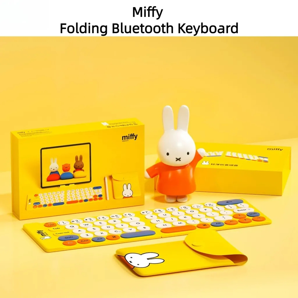 Miffy Foldable Keyboard Support Bluetooth Connection Laptop iPad Mobile ...