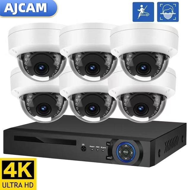 5MP 4K Security Camera System IK10 Explosion-proof Outdoor POE NVR Face ...