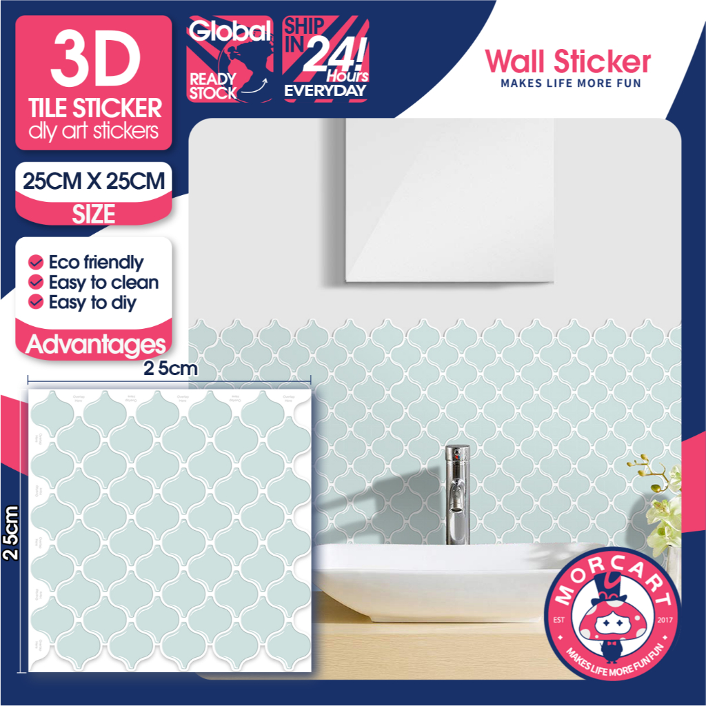 3D wall wallpaper floor tile stickers, thick wear-resistant for kitchen ...