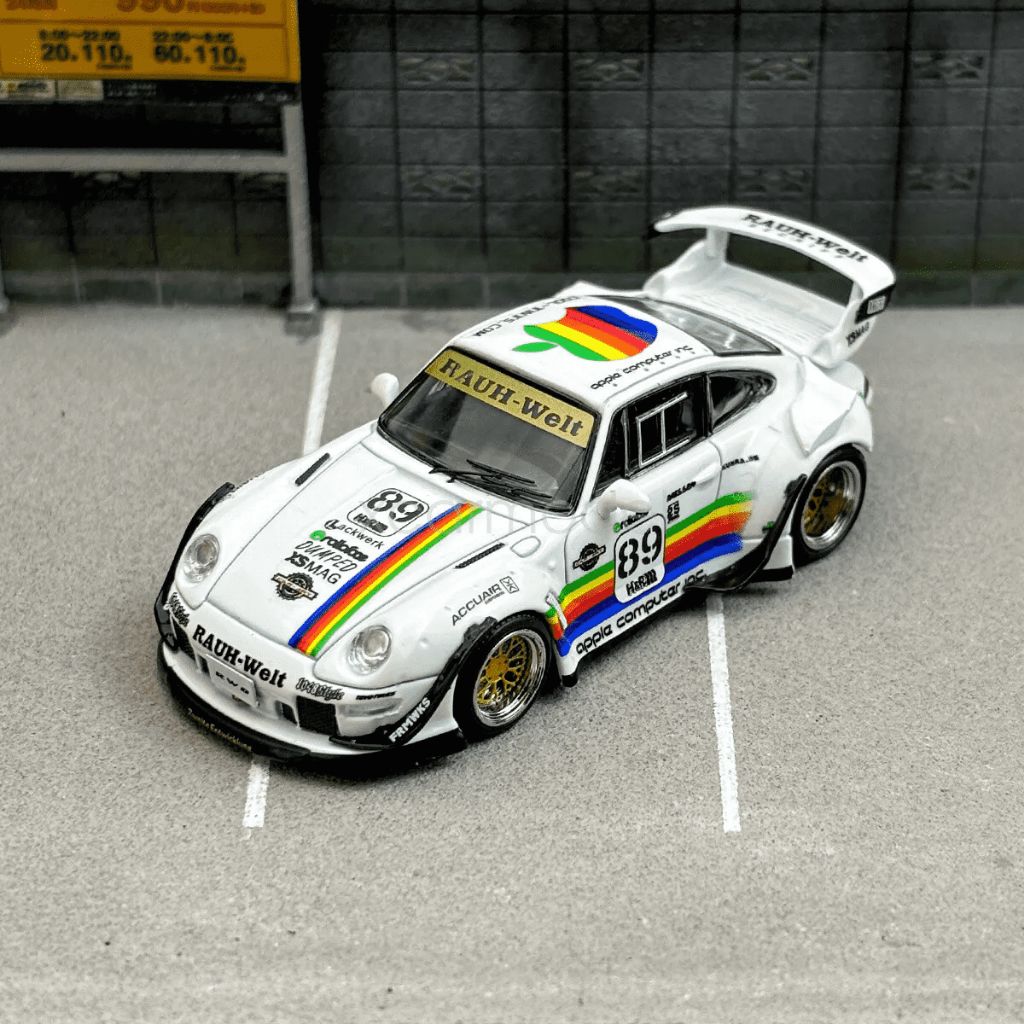 SW 1:64 Scale White 911 RWB 993 Apple #89 Racing Sports Diecast Metal ...