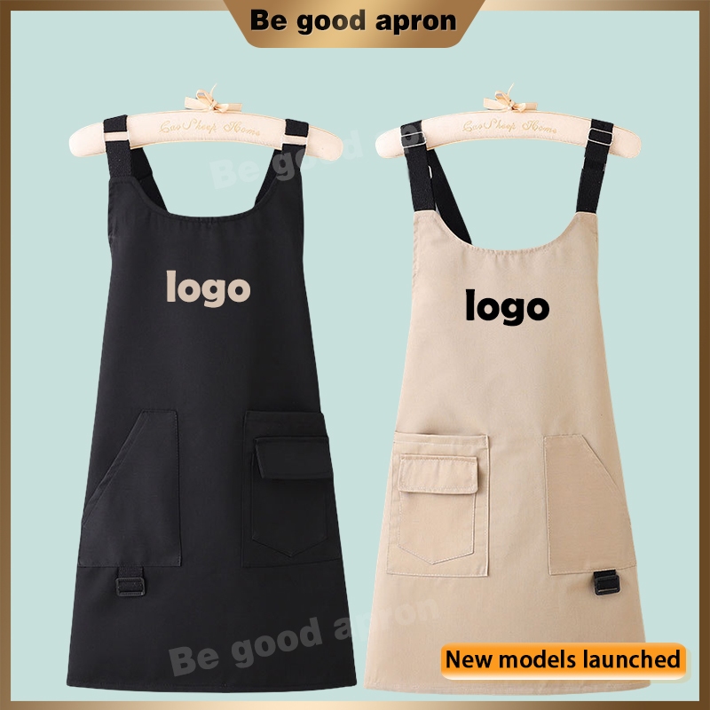 Cotton apron custom name Baking milk tea shop work apron Kitchen home ...