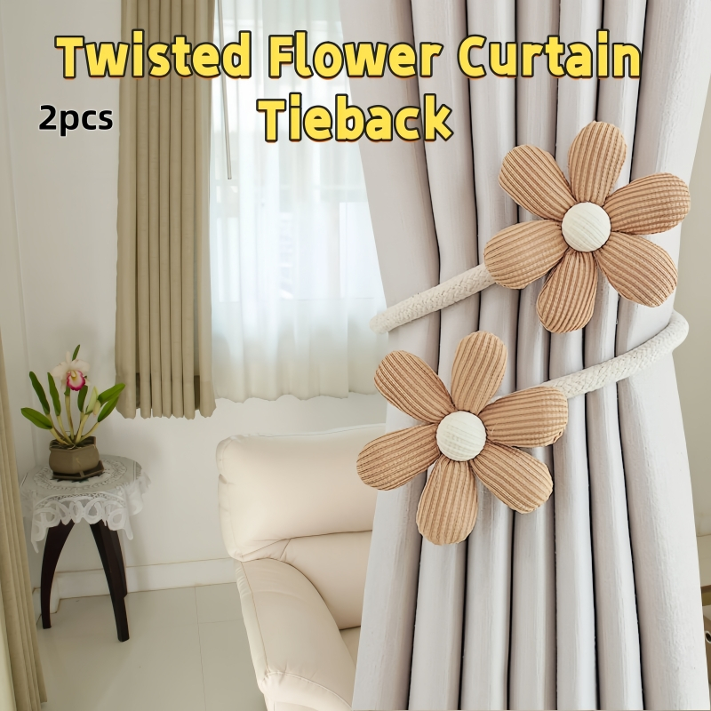 (2Pcs)Curtain Ratchet Tie down Cute Leaves Beautiful Handmade Fresh ...