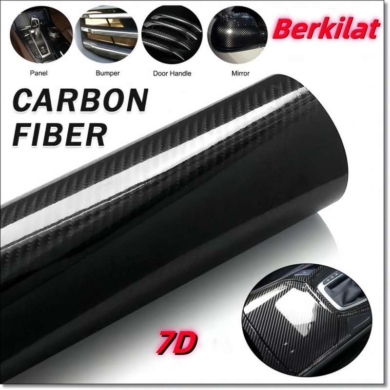 MY Ready Stock Car Carbon fiber sticker 7D Carbon Fiber Vinyl Wrap Film ...