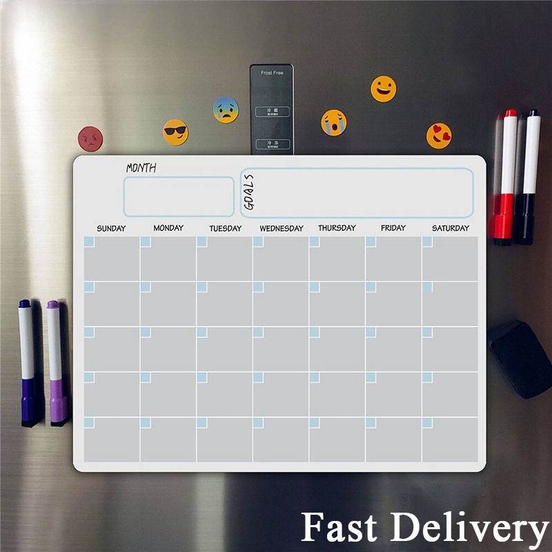 Magnetic Fridge Whiteboard Planner A3 Weekly Monthly Calendrer Daily To ...