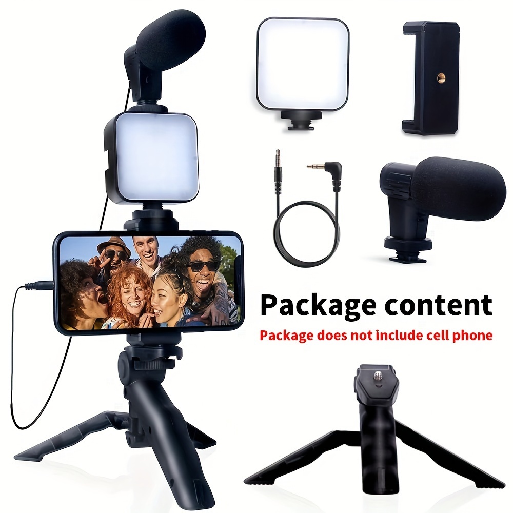 Local WOW AY49 Stand Phone tripod With 10 inch phone stand + mini microphone + fill light,phone ...