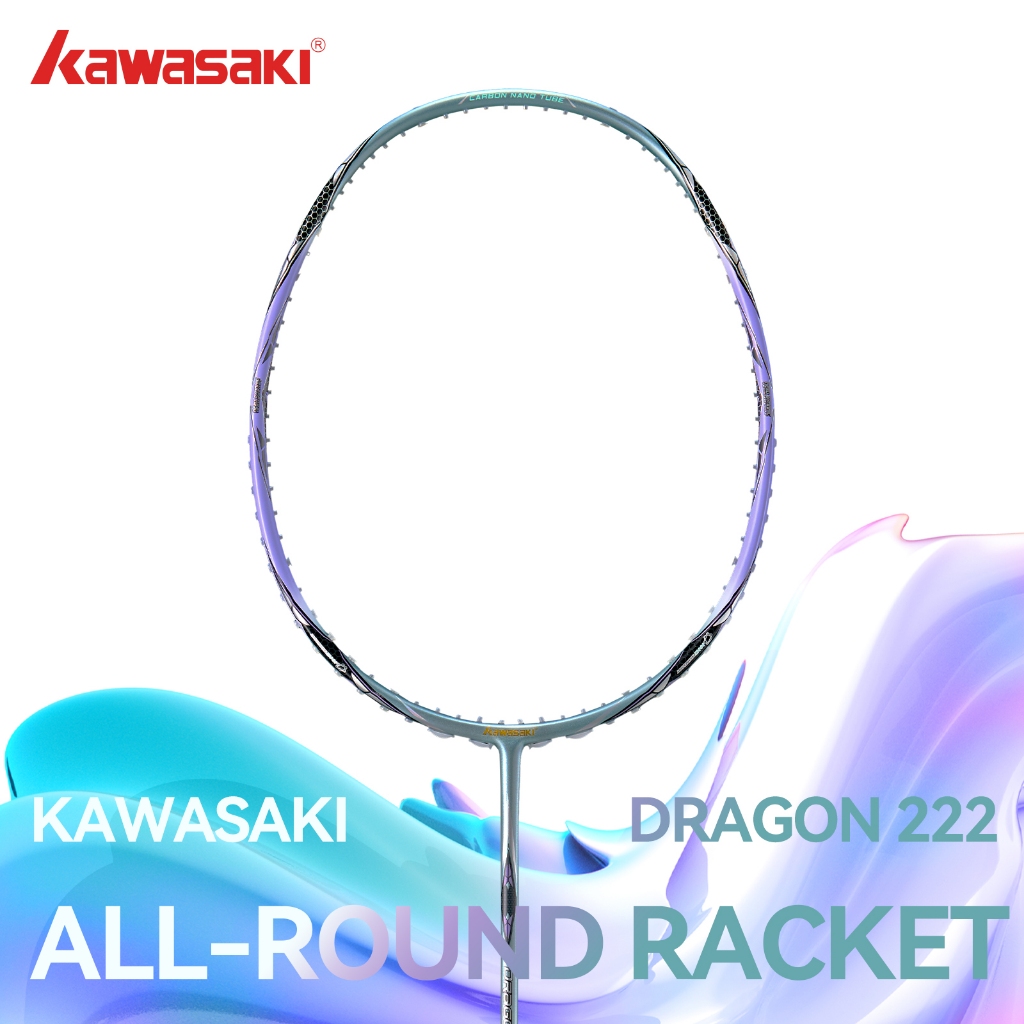 Kawasaki Badminton Racket Dragon 66 5U 18-30LBS 24T Carbon Fiber For ...