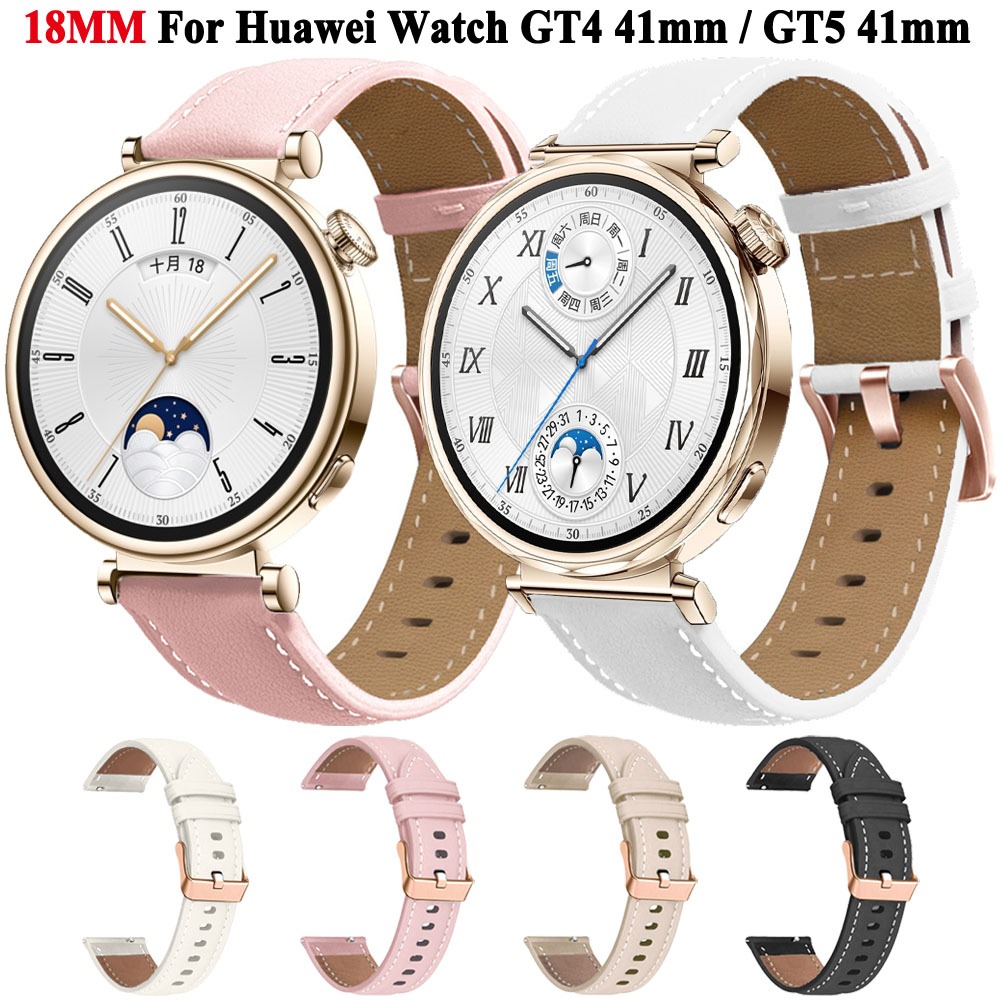 18mm Universal Leather Huawei Watch GT 5 Pro Strap 42mm Soft Huawei ...