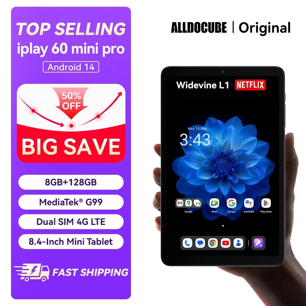 Alldocube iplay60 mini pro 8.4inch Mini Tablet Android 14 MediaTek® G99 Dual SIM 4G LTE 8GB RAM ...