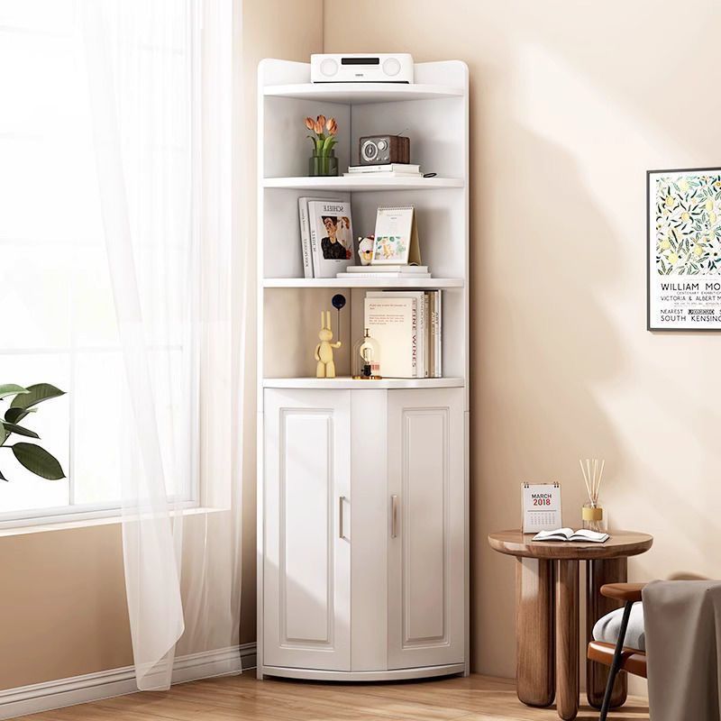 Corner Book Shelf Side Cabinet With Drawer Corner Shelves Book Cabinet ...