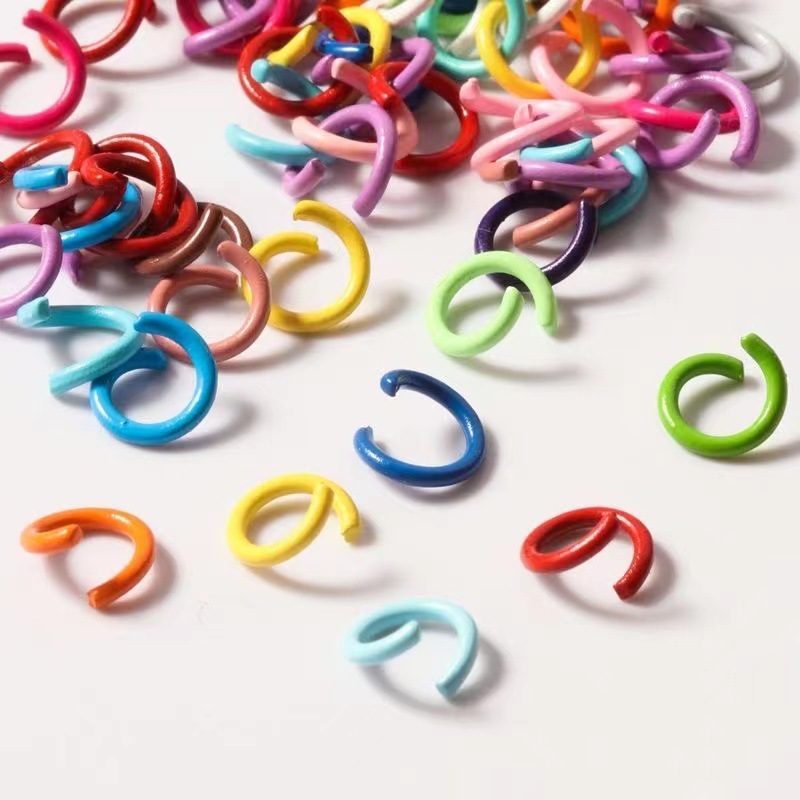 20/100/200Pcs Candy Colored Metal Split Rings Paint colored connecting ...