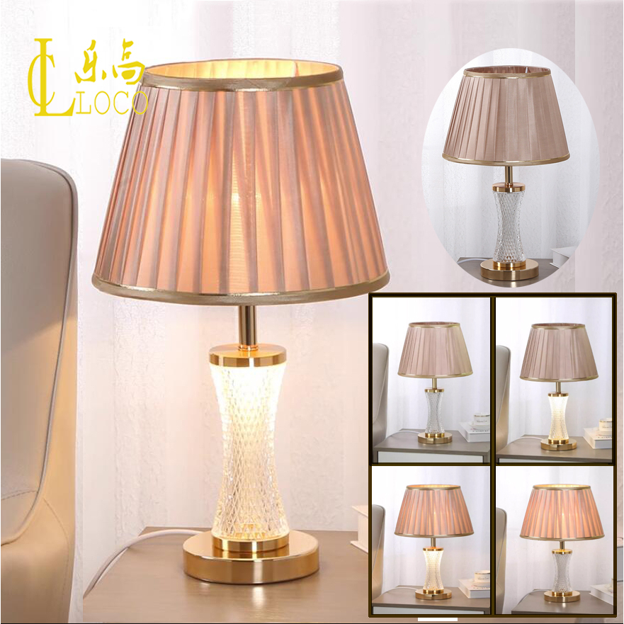 LOCO LIGHT Table Lamp Cloth Lampshade E27 Button Switch Living Room ...