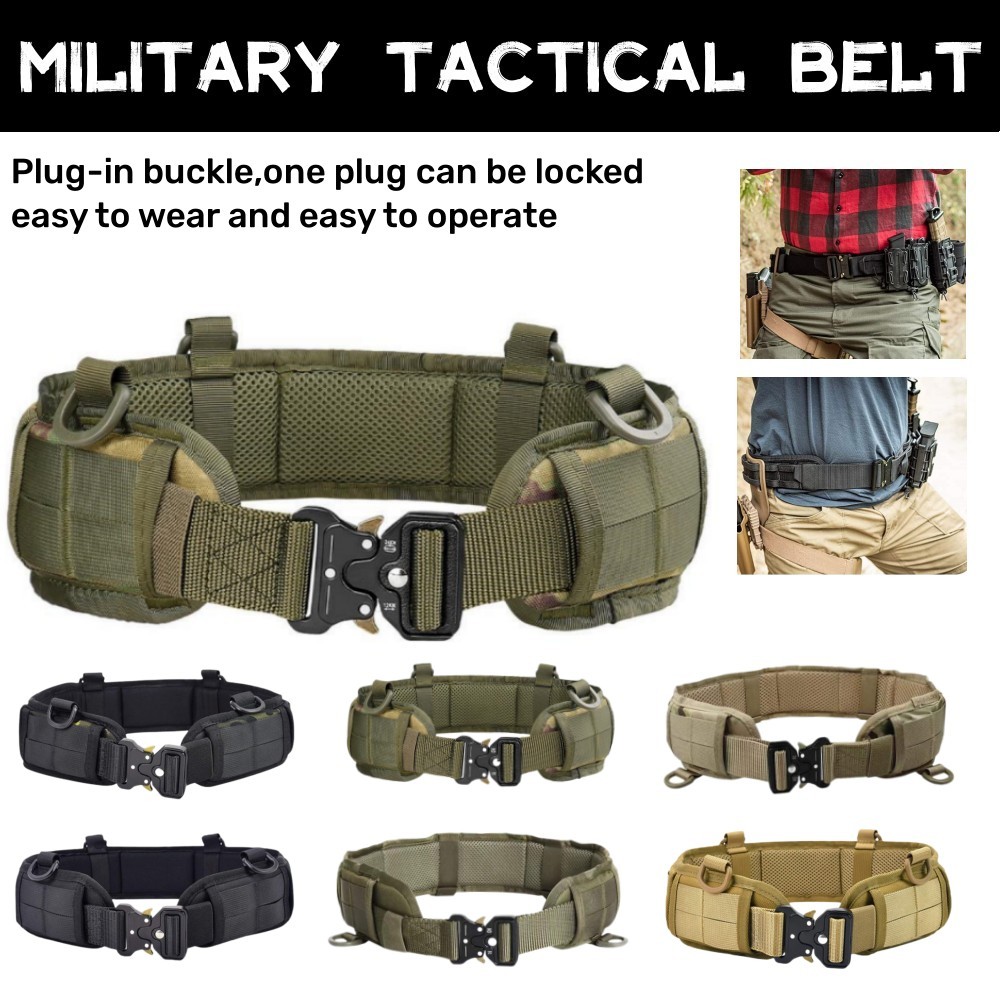 Men's Belt Outdoor Hunting Tactical Belt Multi-Function Buckle Nylon ...